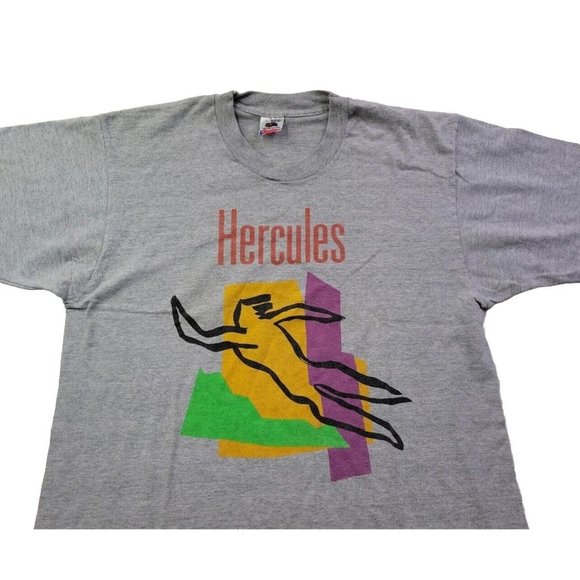 Fruit of the Loom | Shirts | Vtg 8s 90s Hercules Computer Tech Men L Gray Shirt Single Stitch ...